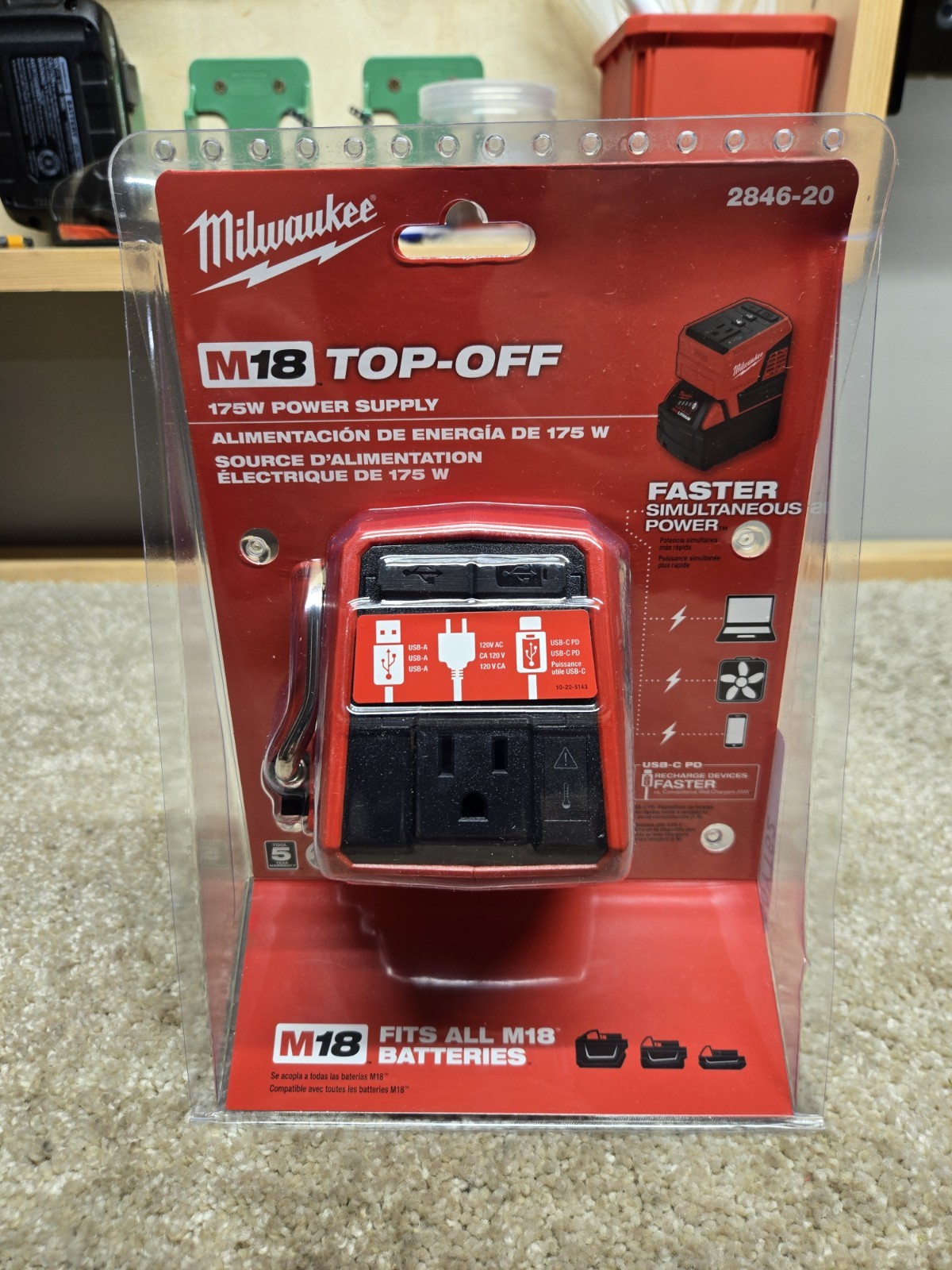 NEW Milwaukee 2846-20 M18 18V 175W TOP-OFF Li-Ion Compact Inverter ...