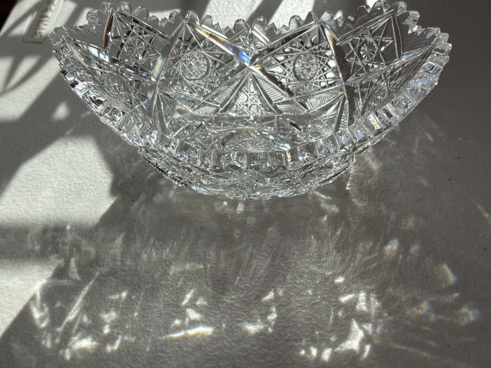 Antique American Brilliant Period ABP Cut Glass Crystal Bowl 6 3/4” x 4 ...