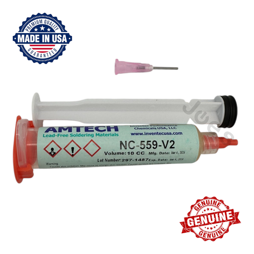 GENUINE AMTECH! NC-559-V2 NO CLEAN Micro Soldering Flux 10cc ROL0 Clear ...