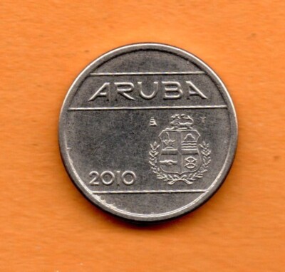 Aruba Coin 5 Cents Florin 2010 Nickel plated steel 16mm 2gr. KM#1 (Low ...