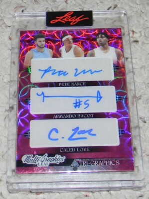 22-23 Leaf Multigraphs - Nance, Bacot, Caleb Love - Rookie Auto - #5/15 | eBay