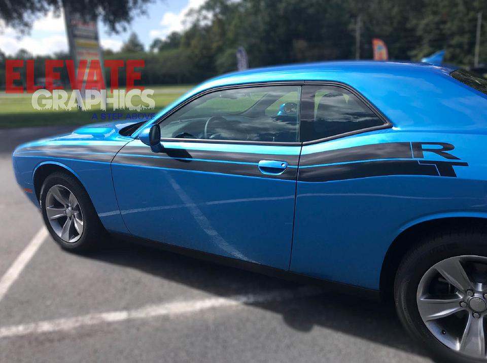 For Dodge Challenger Stripes Side Beast Graphics Vinyl Decal Sticker ...