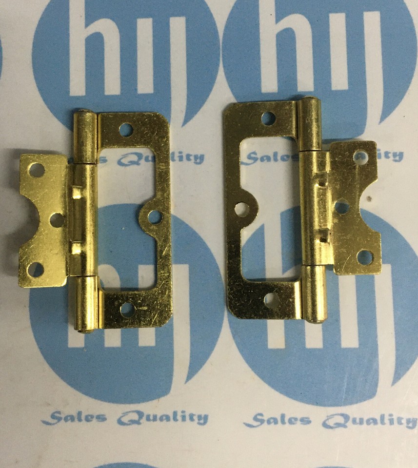 Flush Door Hinges Cupboards Cabinet Hurl Hurling Electro Brass 75mm X 1 ...