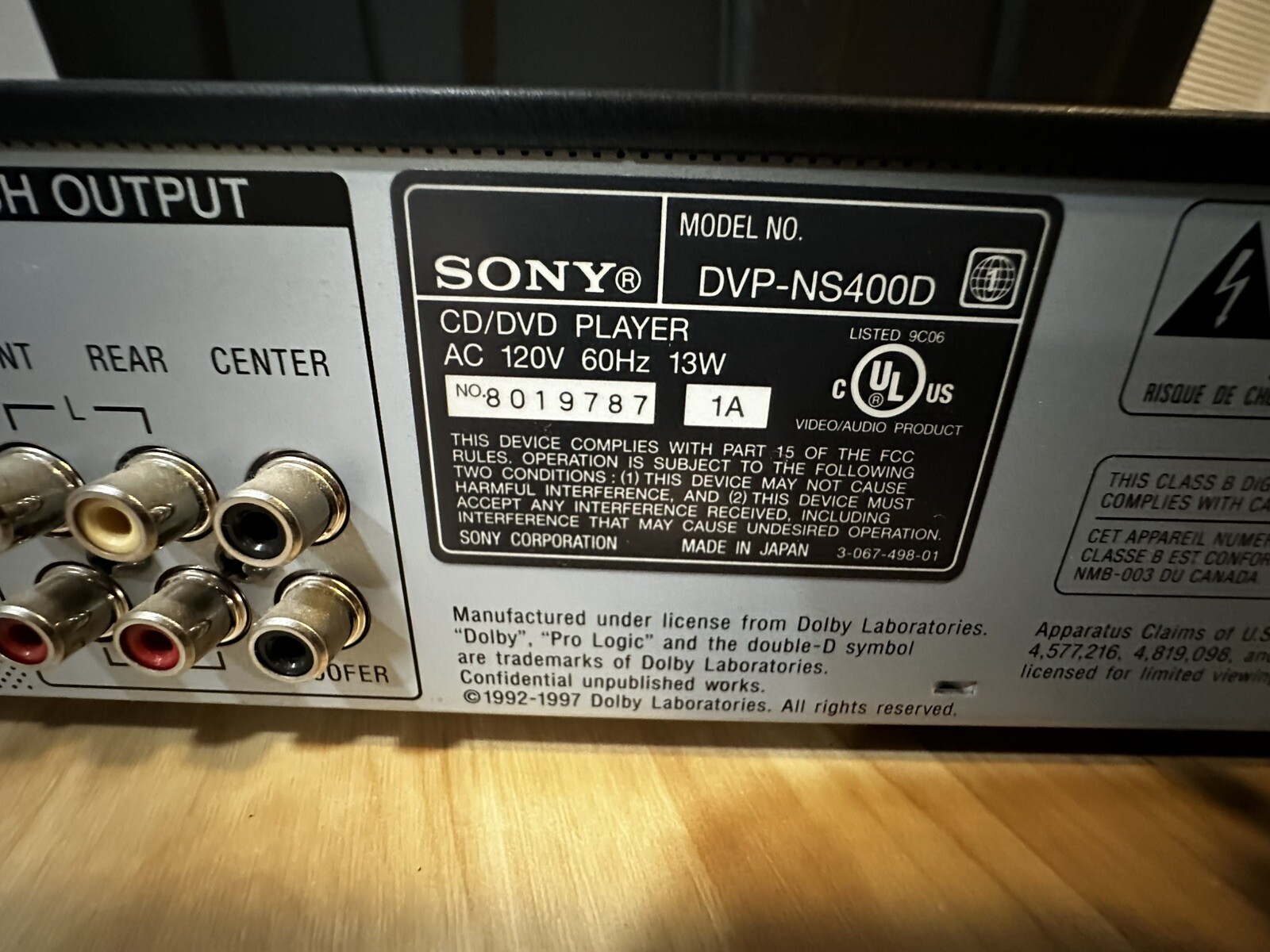 Sony DVD/CD/Video CD Player DVP-NS400D 5.1CH Decoder ~Tested | eBay