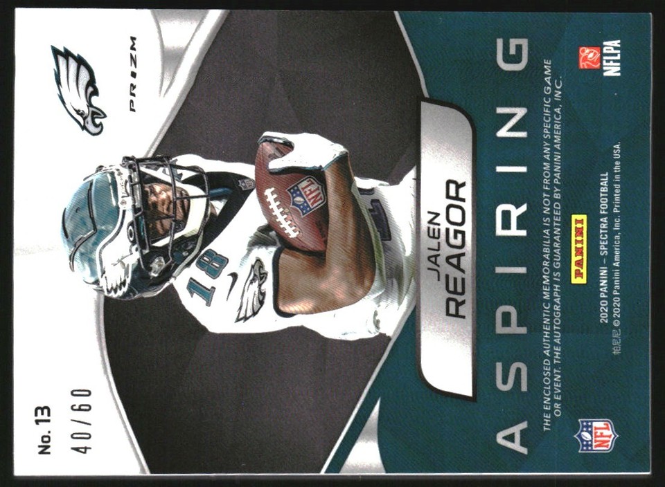2020 Panini Spectra Aspiring Patch Autographs Neon Blue #13 Jalen ...