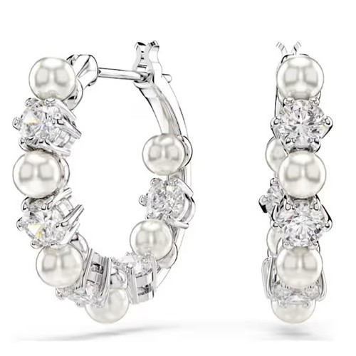 Swarovski Boucle D'Oreille Matrix Pearl Hoops Blanc/RHS 5709256 | eBay