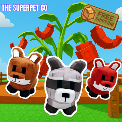 Grow a Garden Raccoon Plush 25 cm | Blocky Roblox-Style Soft Stuffed ...