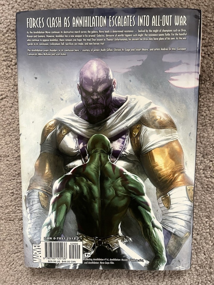 Annihilation Book Three - HC - Hardcover - Marvel Comics Thanos Drax ...
