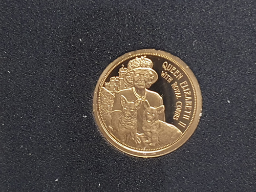 (L1005) 14ct Gold Coin ~ Queen Elizabeth II With Royal Corgis | eBay