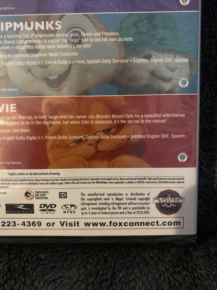 Ice Age / Rio / Alvin and the Chipmunks / Garfield (DVD) New ...