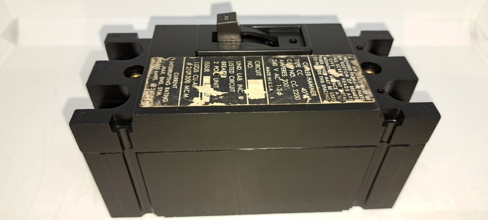 Cutler Hammer Eaton CC2200 200 Amp 2 Pole 240V MAIN CIRCUIT BREAKER | eBay
