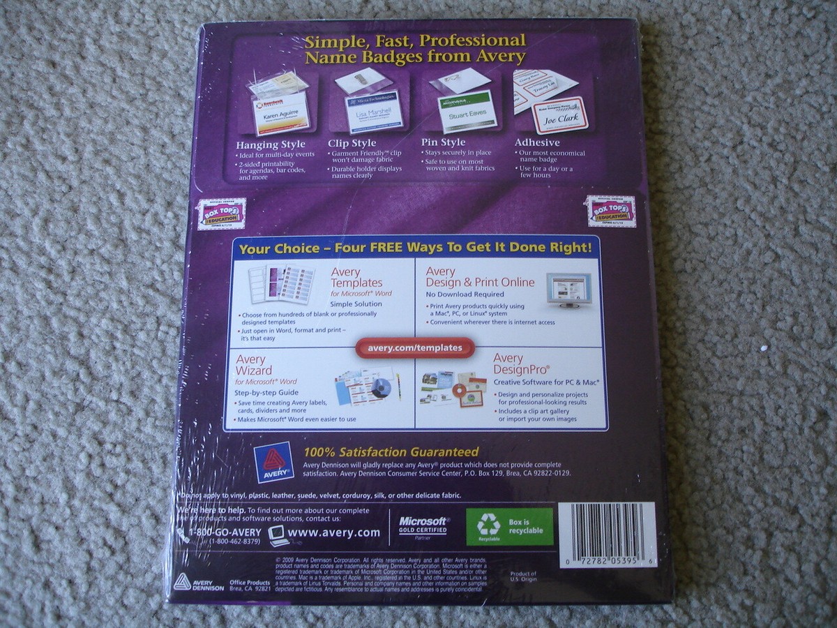 Avery White Adhesive Name Badges 5395