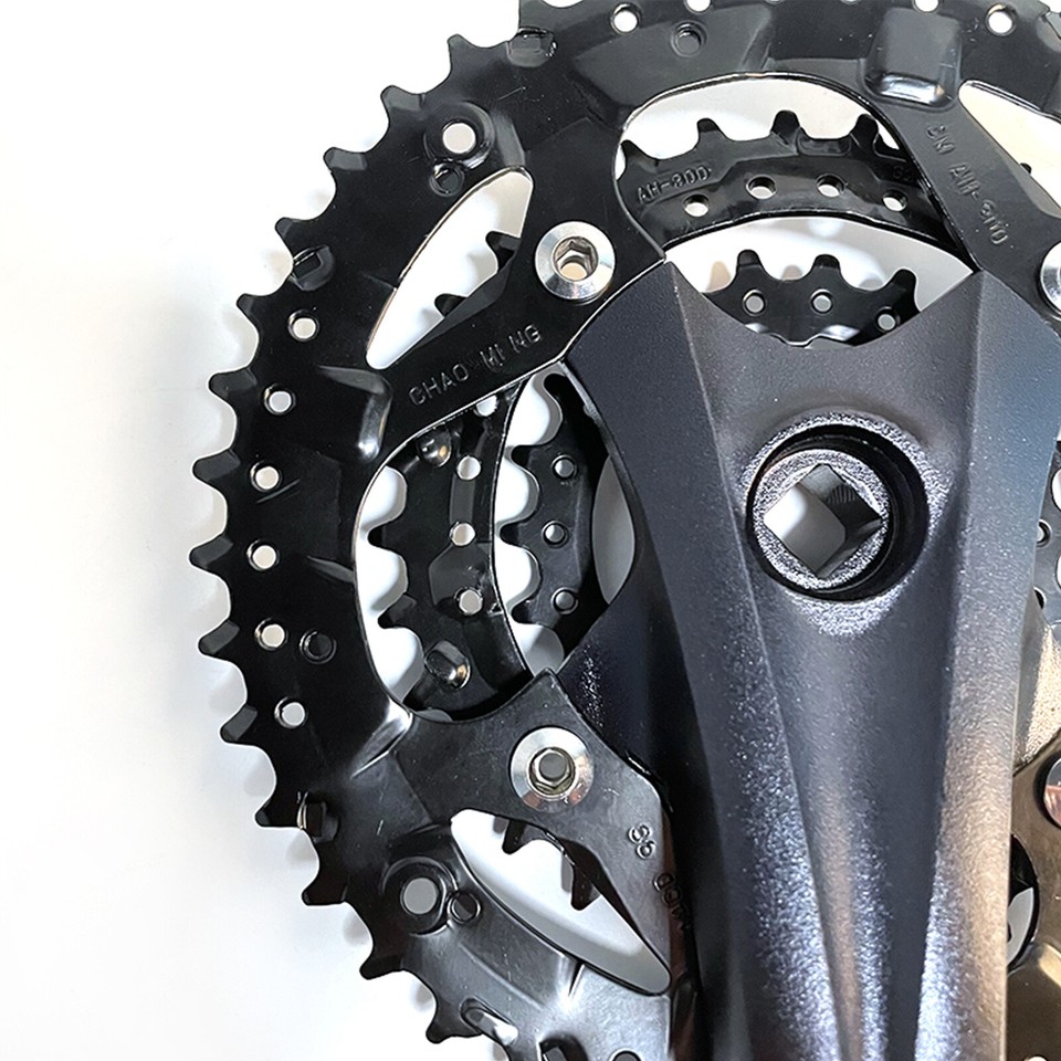 Crank Set 3x9 Speed 22/32/44T 170mm Square Hole Crank Arm Chainring fit ...