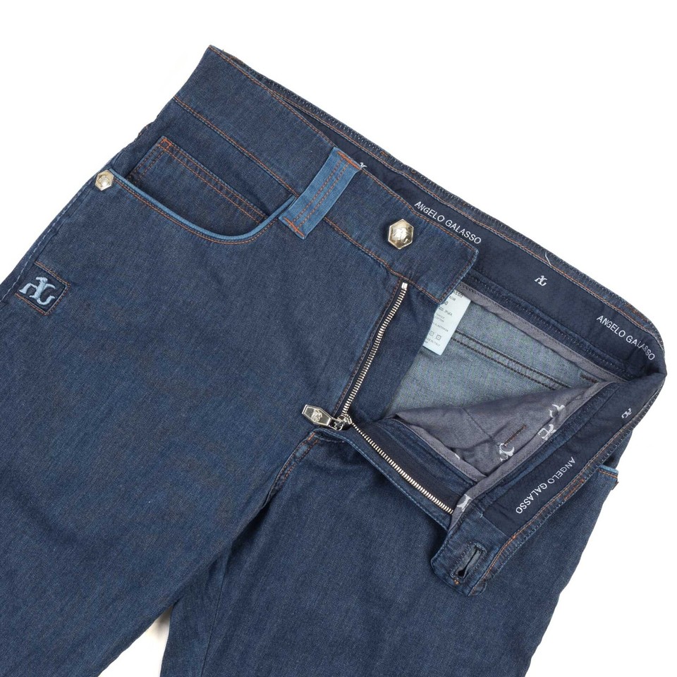 980€ NWT ANGELO GALASSO Jeans US:34 EU:50 Fits 35 Regular Fit Tencel CO ...