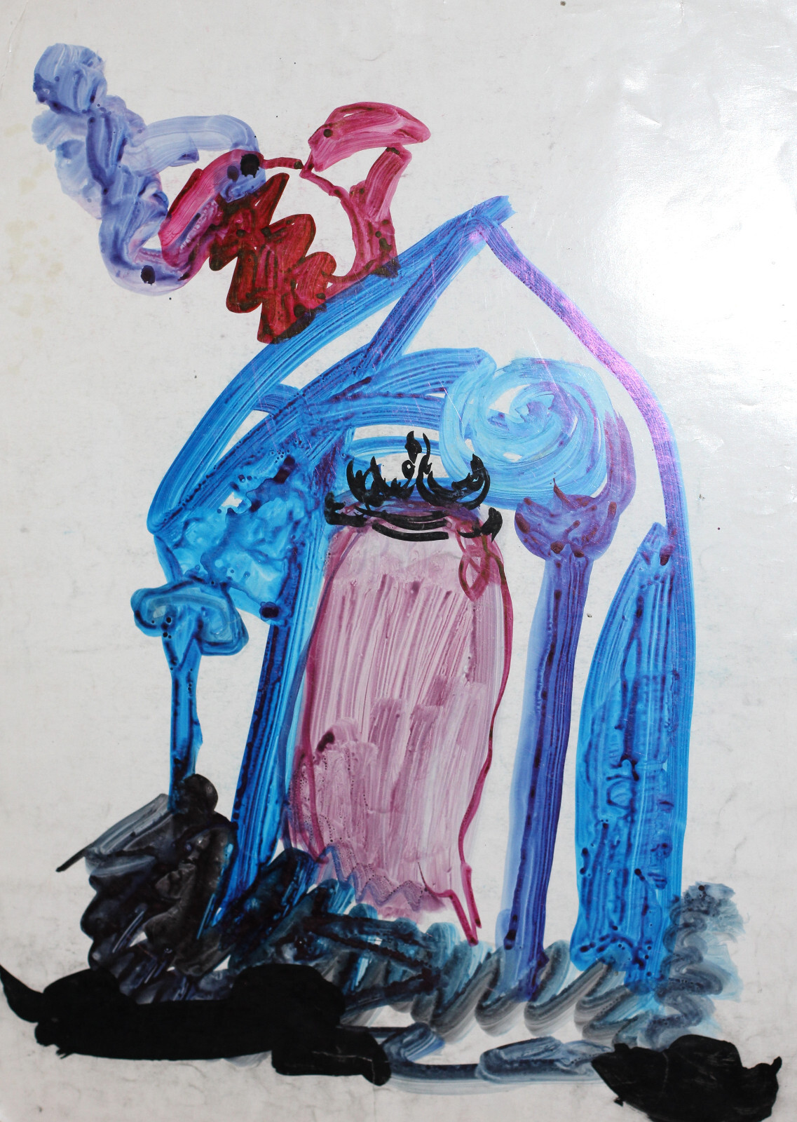 Modern original ink drawing abstract composition | eBay