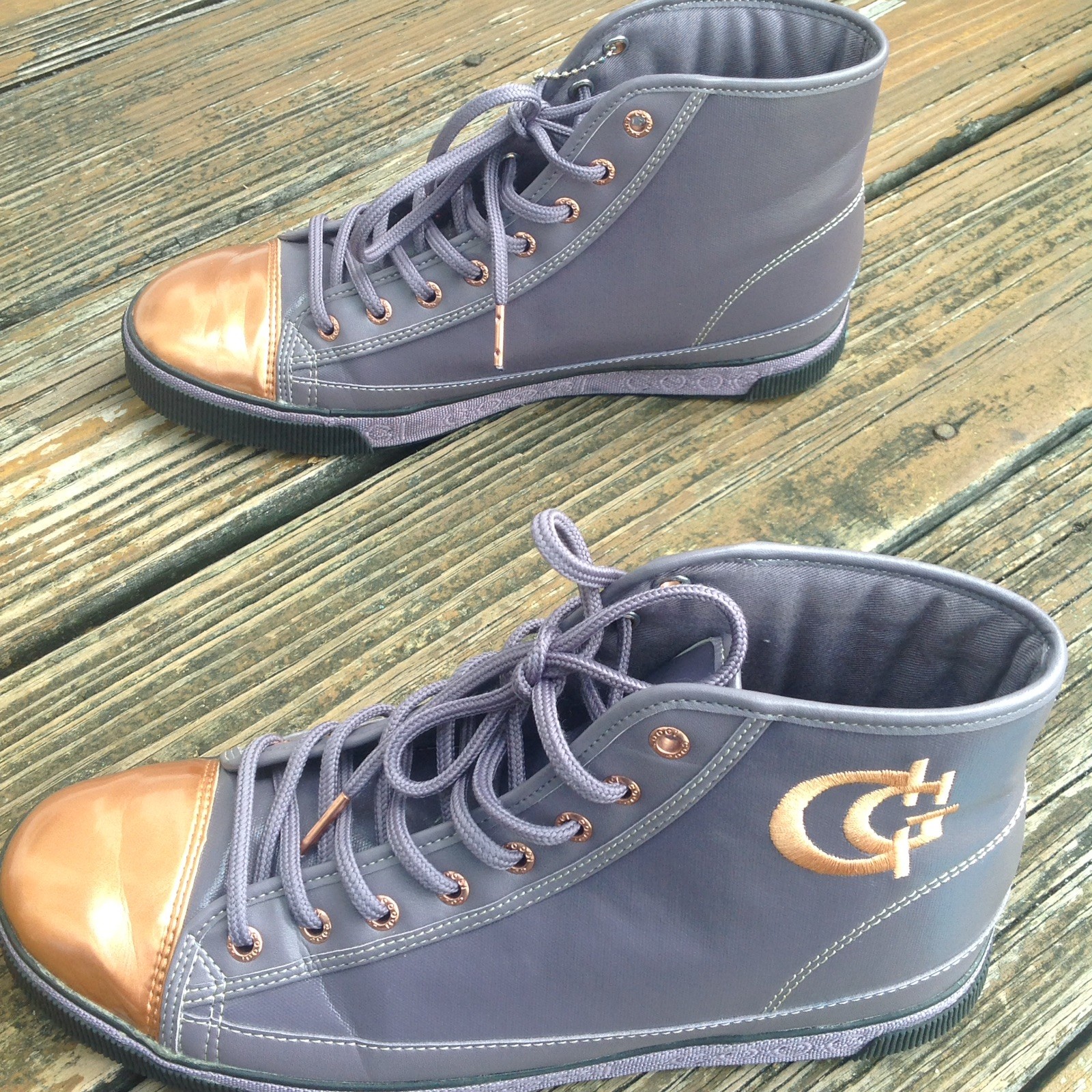 Coogi Layla Purple Gold Hi High Top Sneakers 9 UK 6.5… - Gem