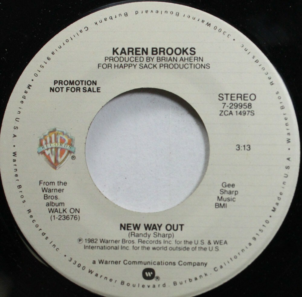 Rock Promo Nm! 45 Karen Brooks - New Way Out / New Way Out On Warner ...