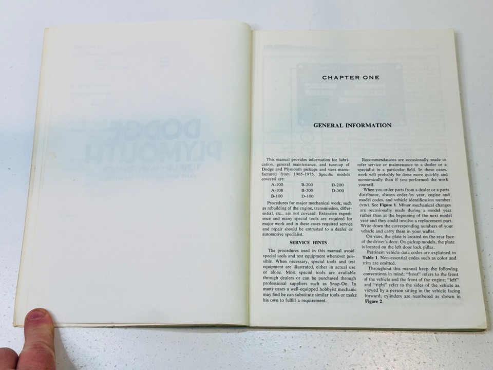 Dodge Service Repair Shop Workshop Maintenance Manual Book D100 A100 ...