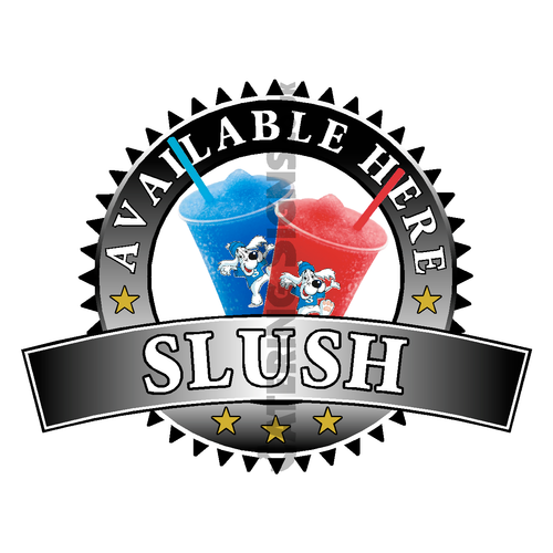 Slush Sold Here Sticker Black - Catering Sign Window Cafe Ice Cream ...