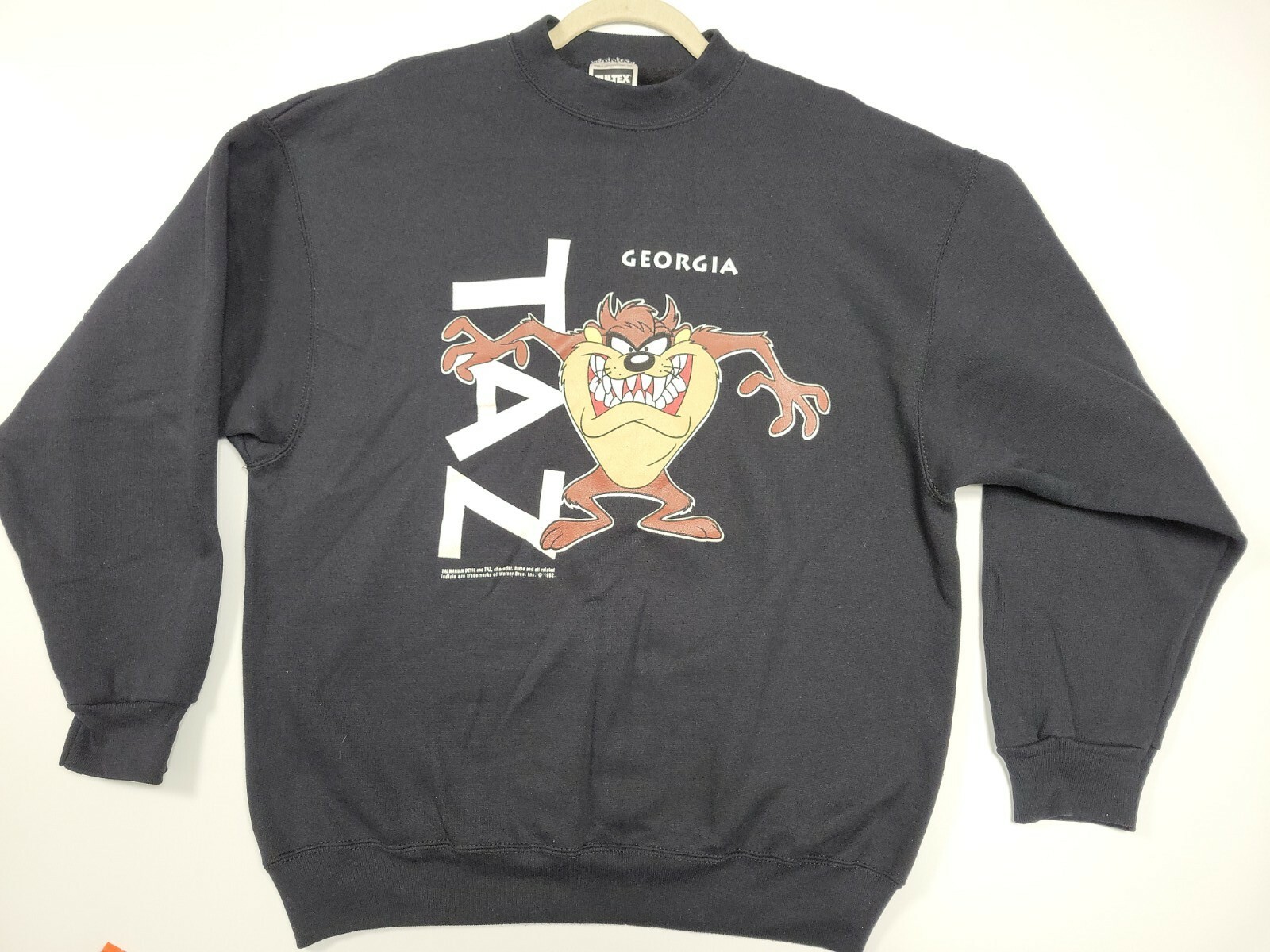 Vintage 1992 Looney Tunes Taz Black Sweatshirt Size X… - Gem
