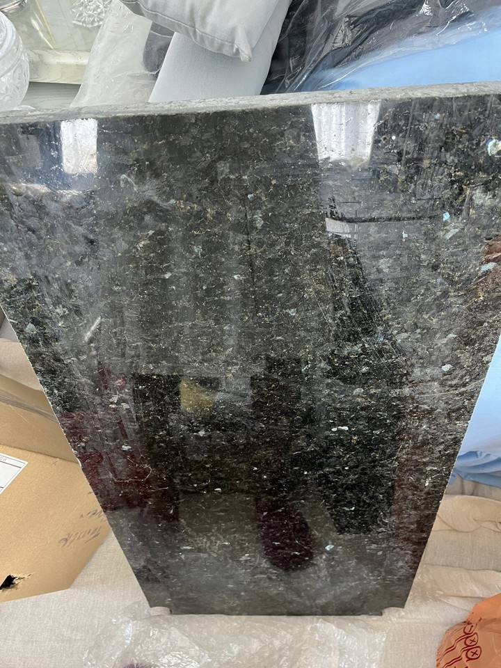 Black Granite Worktop Off cuts (1 Large and 1 Medium Size) | eBay UK