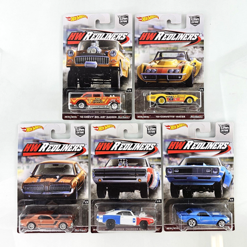 Hot Wheels Premium HW REDLINERS Car Culture FULL SET OF 5 Complete Real ...