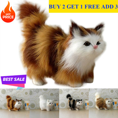 Realistic Cat Stuffed Plush Cats Toy Soft Cute Plush Cat Doll For Kid ...