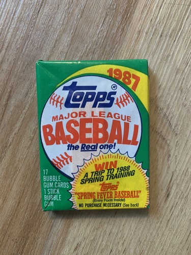 1987 Topps Baseball Cards, 1 Unopened Sealed Wax PACK From Wax Box, 17 ...