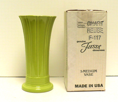 FIESTA CHARTREUSE MEDIUM VASE 9.5 in. w/Factory Box: 1998 New Original ...