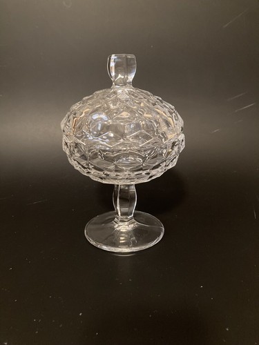 Vintage Fostoria American 6 3/4" pedistal jam/jelly compote with cover ...