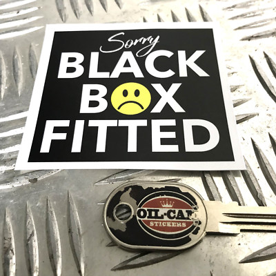 1X SORRY BLACK BOX FITTED FUNNY CAR STICKER DECAL YOUNG DRIVER BUMPER ...