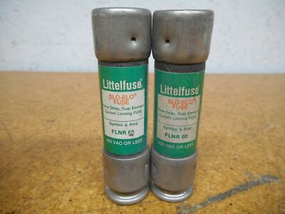 Littelfuse FLNR-60 (2) Dual Element Time Delay Fuses 60A 250V Used With ...