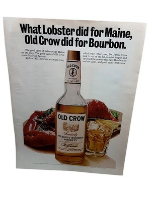 1972 Old Crow Bourbon Whiskey Print Ad Vintage Alcohol Lobster Maine | eBay