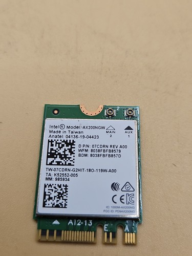 7CDRN Dell Wireless Lan Card M.2 Intel Ax200 Ww Precision 5540 "GRADE A ...