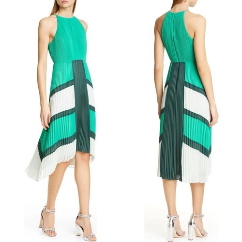 Ted Baker London Nellina Pleated Midi Dress 4 (US Size 10) Sleeveless ...