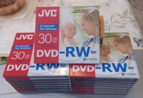 LOT OF 19 SEALED JVC DVD~RW Video Camera Camcorder Disc 30 min 1.4GB ...