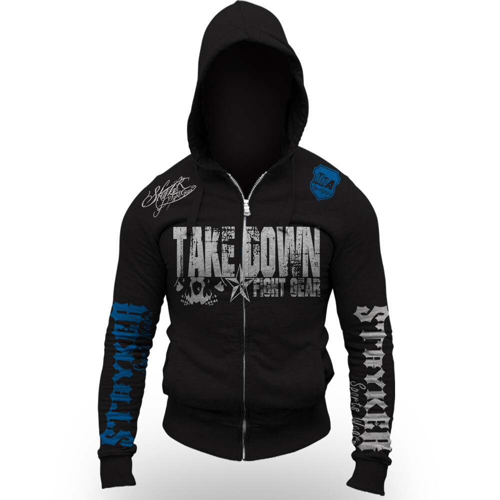 Takedown Fight Gear Skulls bjj Zip Up Hoodie Jumper UFC MMA W FREE ...