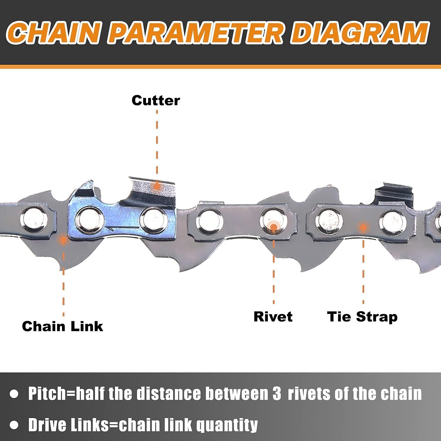 6x Pro Chainsaw Chain Blade 52DL 3/8 LP .050 fits 14" Bar Husqvarna ...