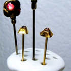 Vintage HAT PINS & HOLDER - Nouveau Hat Pins (4) - Hand Painted Hat Pin ...