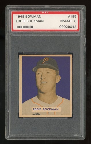 1949 Bowman #195 Eddie Bockman PSA 8 NM-MT | eBay