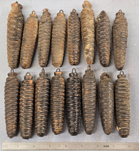 16 x Antique Black Forest Cast Iron Acorn Cuckoo Clock Weight Lot #2 of ...