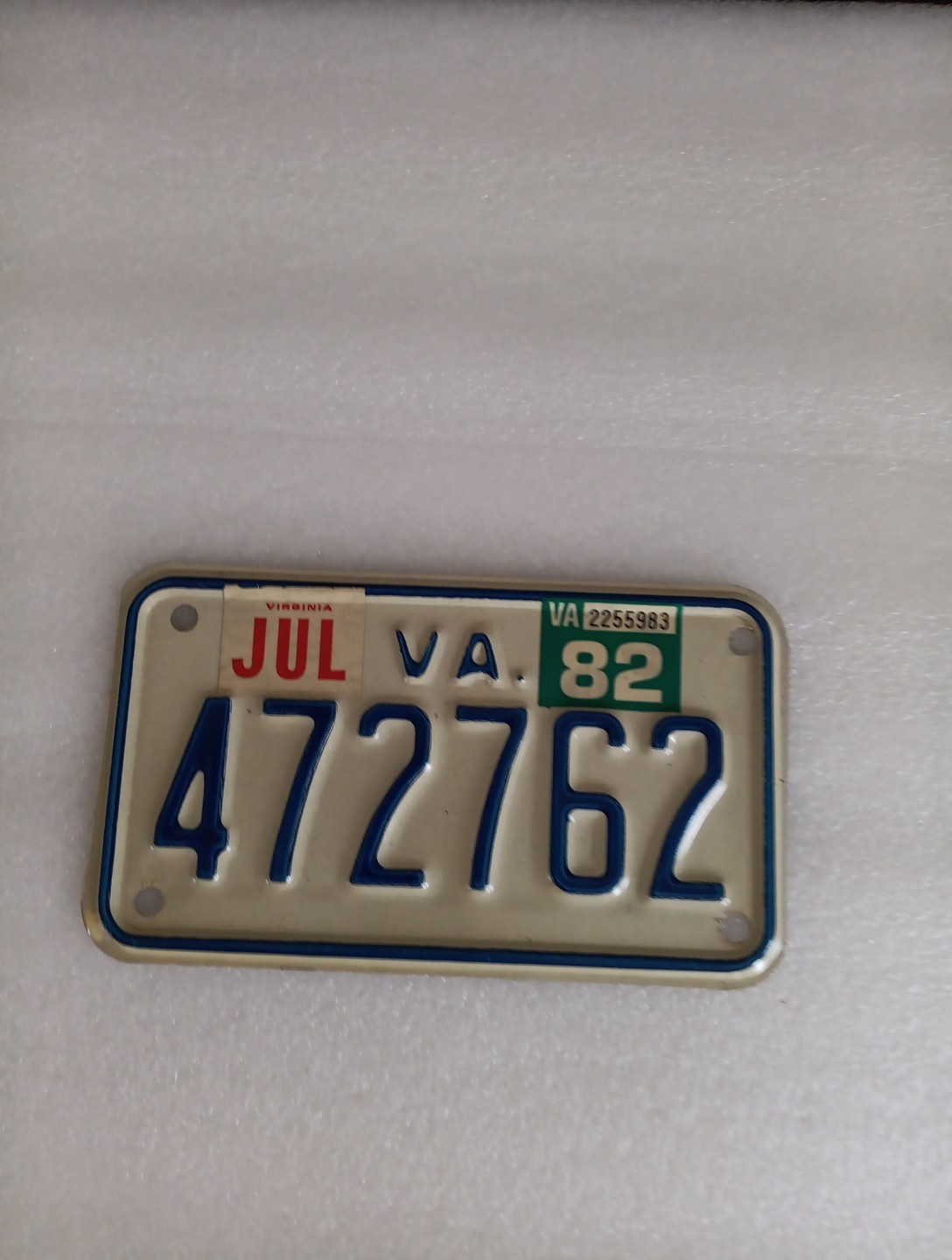 Vintage Virginia Motorcycle License Plate 1982 | eBay