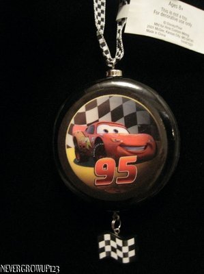 DISNEY PIXAR CARS ORNAMENT~LIGHTNING MCQUEEN ROUND GLOSSY LIGHTYEAR ...
