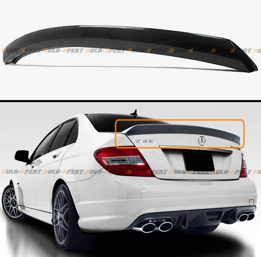 FOR MERCEDES BENZ W204 C250 C300 C63 CARBON FIBER V STYLE DUCKBILL ...