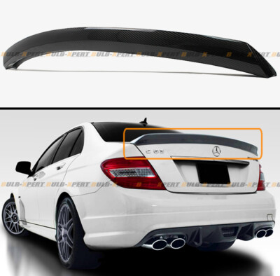 FOR MERCEDES BENZ W204 C250 C300 C63 CARBON FIBER V STYLE DUCKBILL ...