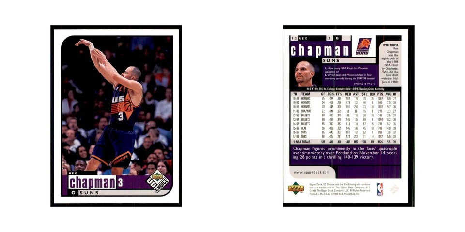 1998 UD Choice Rex Chapman Basketball Cards #113 | eBay