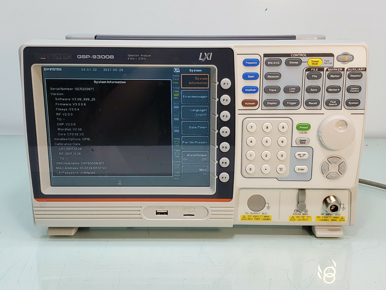 GW Instek Gsp-9300b - 9khz-3 GHz Spectrum Analyzer for sale online | eBay