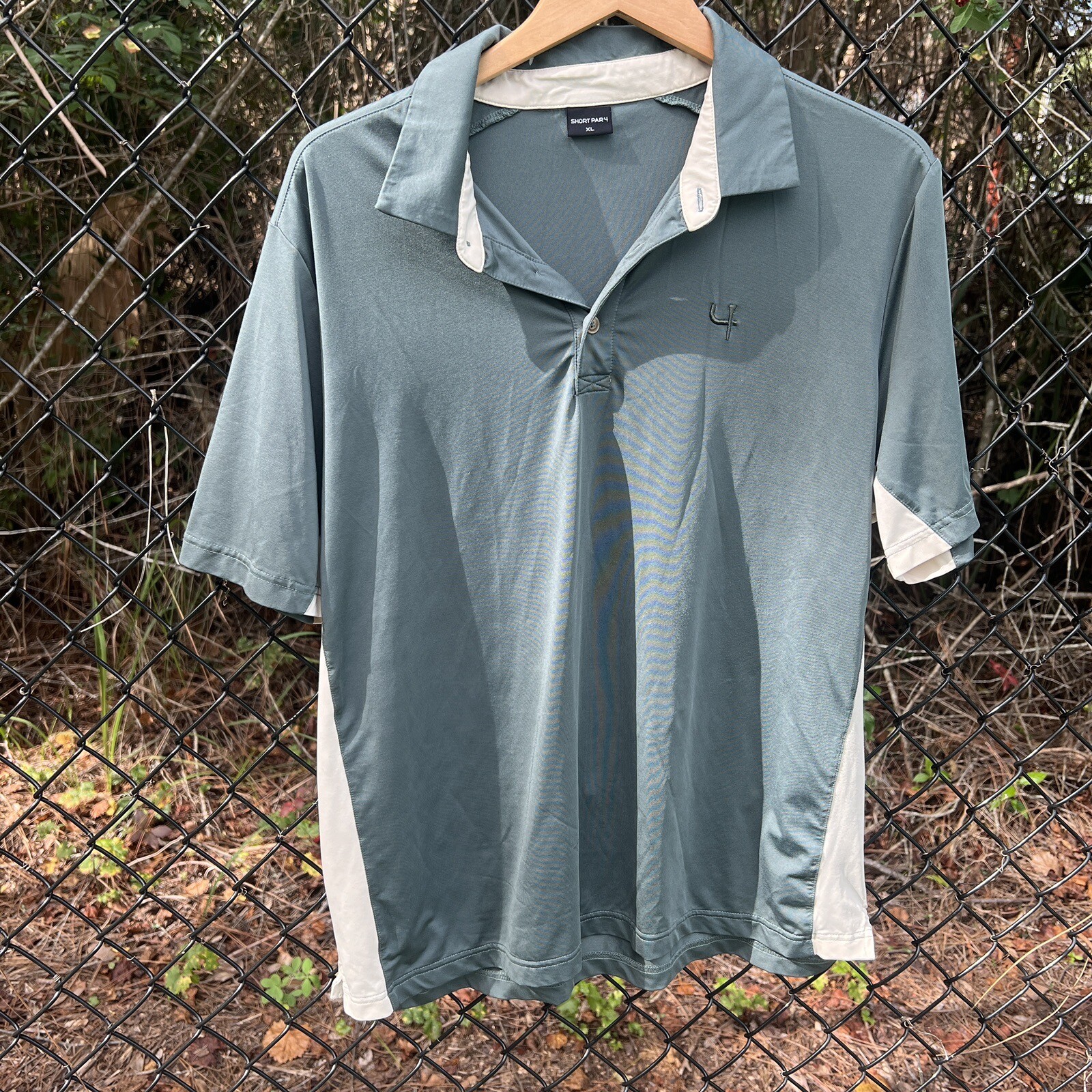 Short Par 4 Polo Shirt Mens XL Green Golf Short Sleeve Performance | eBay