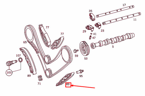 NEW MERCEDES-BENZ C W203 TIMING CHAIN SLIDING RAIL A1120520016 OEM | eBay