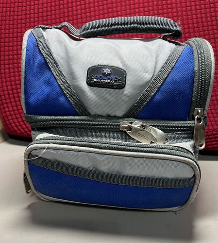 Small Zippered 3 Compartment Insulated Bag w/Rounded Thermos Top ...